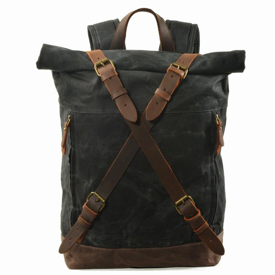 Retro Backpack, Large Capacity Canvas Travel Bag, Waxed Canvas Backpack ...