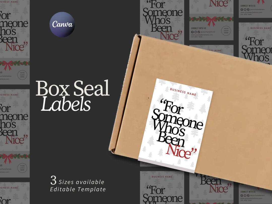 Editable Box Seal Label Template Canva, Packaging Label Template Design ...