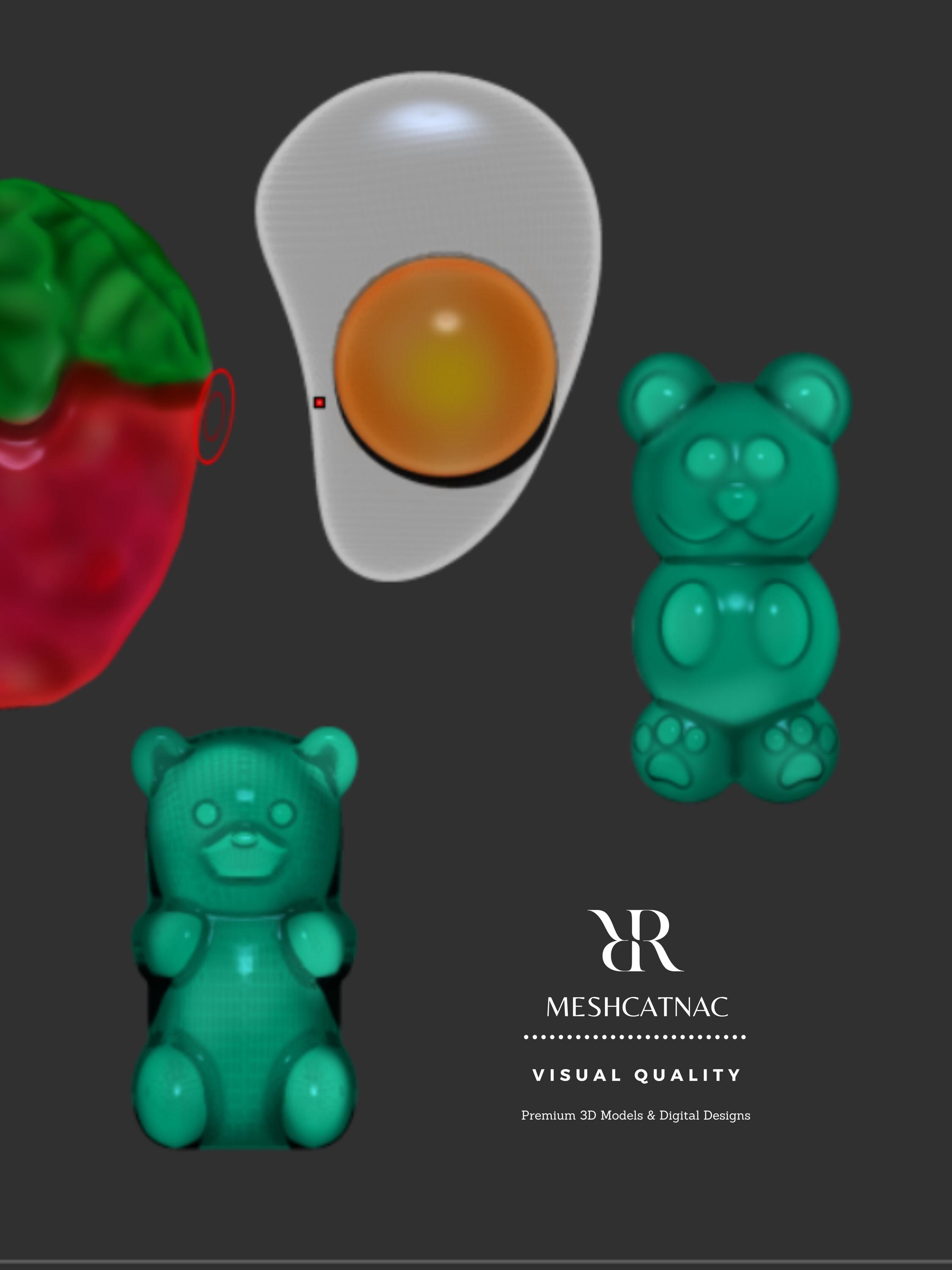Gummy Bear 3D Model STL File for Creative 3D Printing and Digital ...