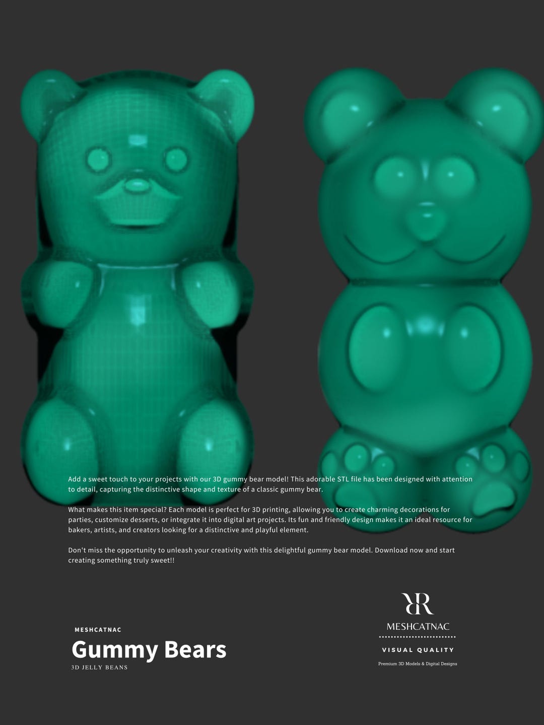 Gummy Bear 3D Model - STL File for Creative 3D Printing and Digital ...