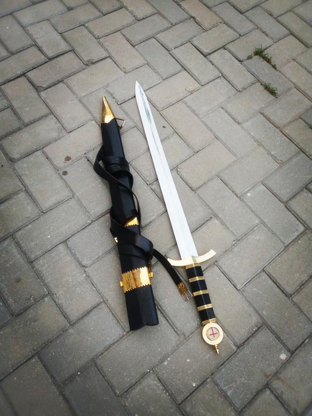 Custom Hand Forged Knight Templar Castle Keep Sword, Forged From Carbon ...