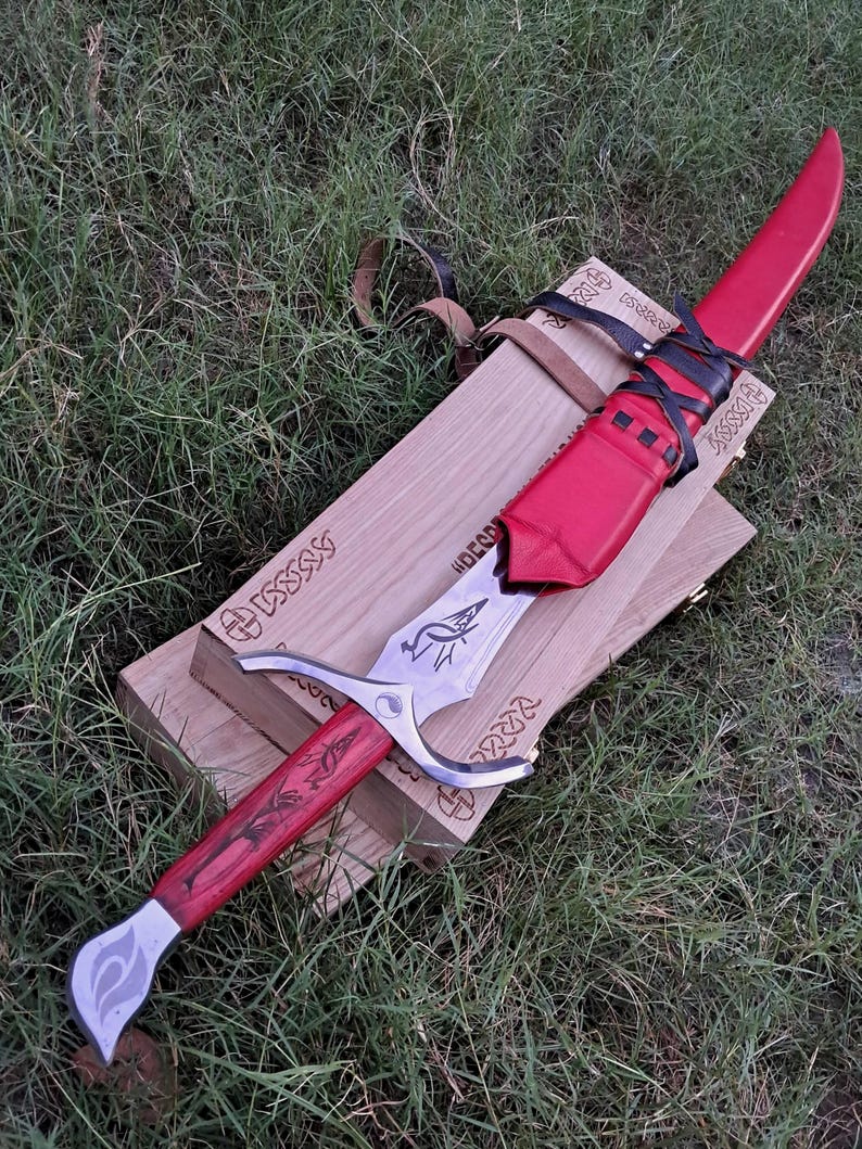 Custom Hand Forged Time of Wheel Sword, Heron Marked Sword, Forged From ...