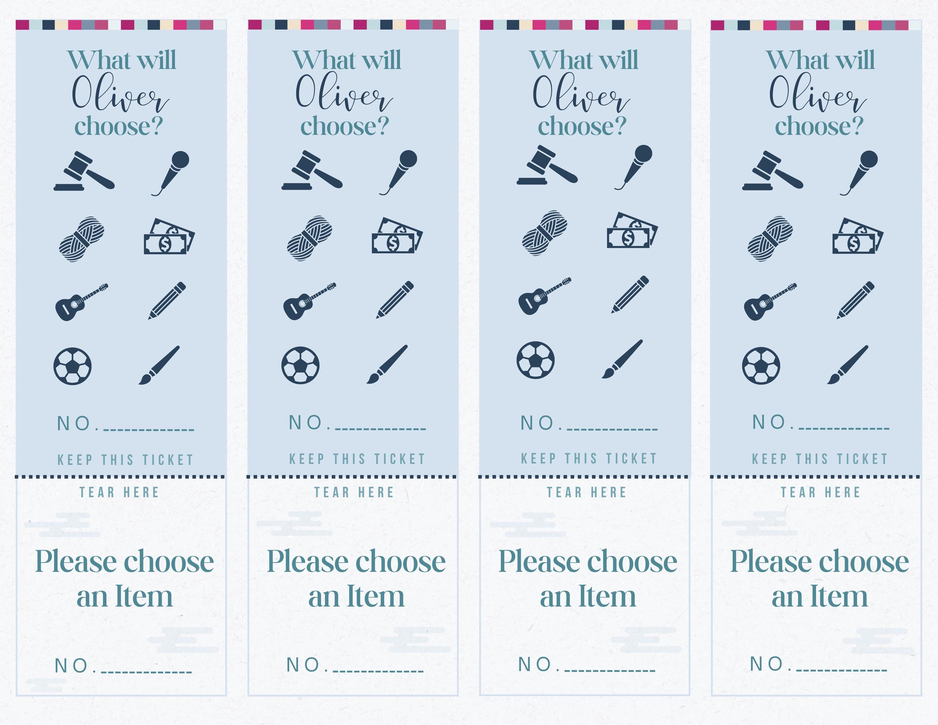 Blue Doljabi Board Set and Raffle Ticket for Dohl Birthday Celebration ...