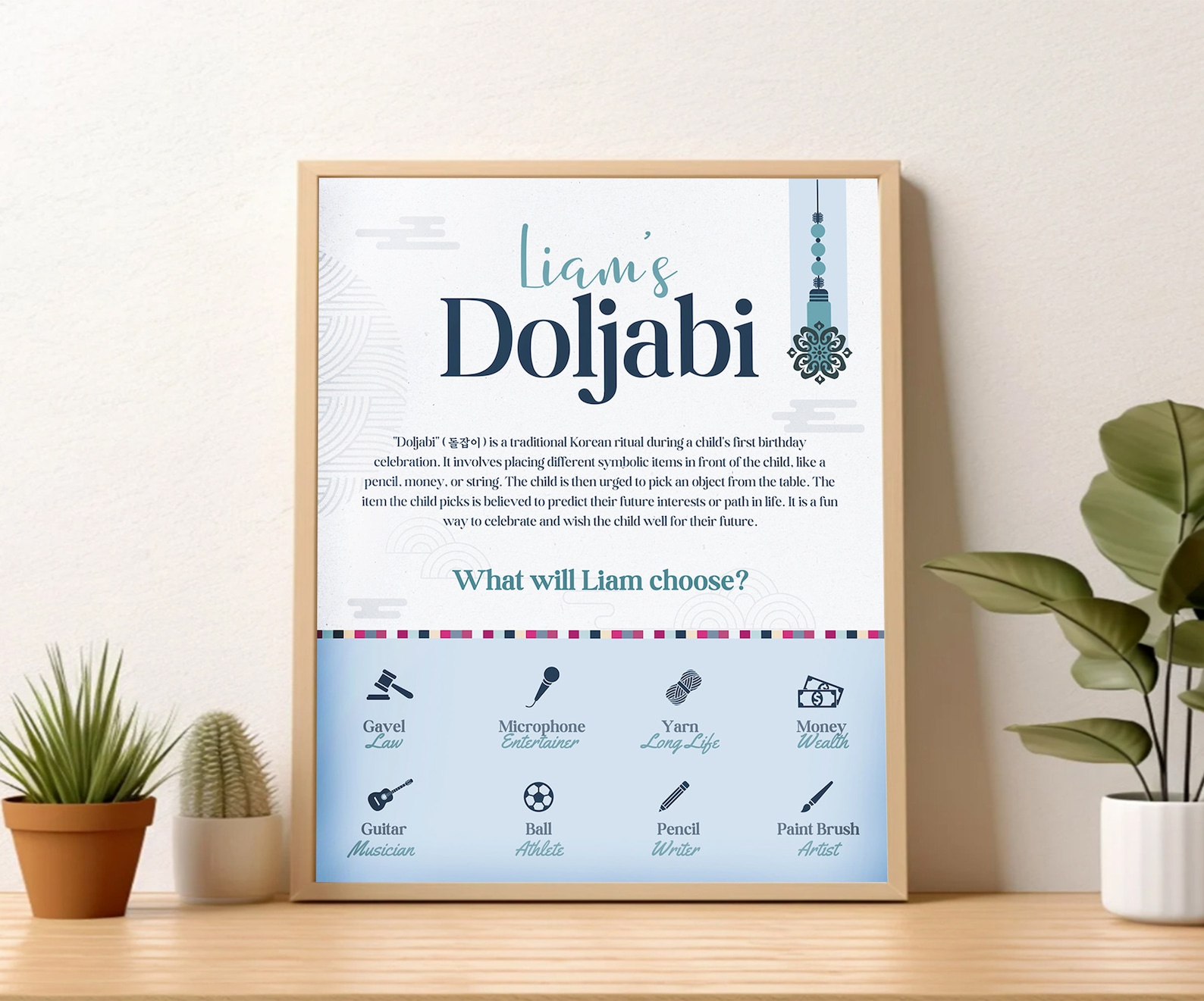 Blue Doljabi Board Set for Dohl Birthday Celebration, First Birthday ...