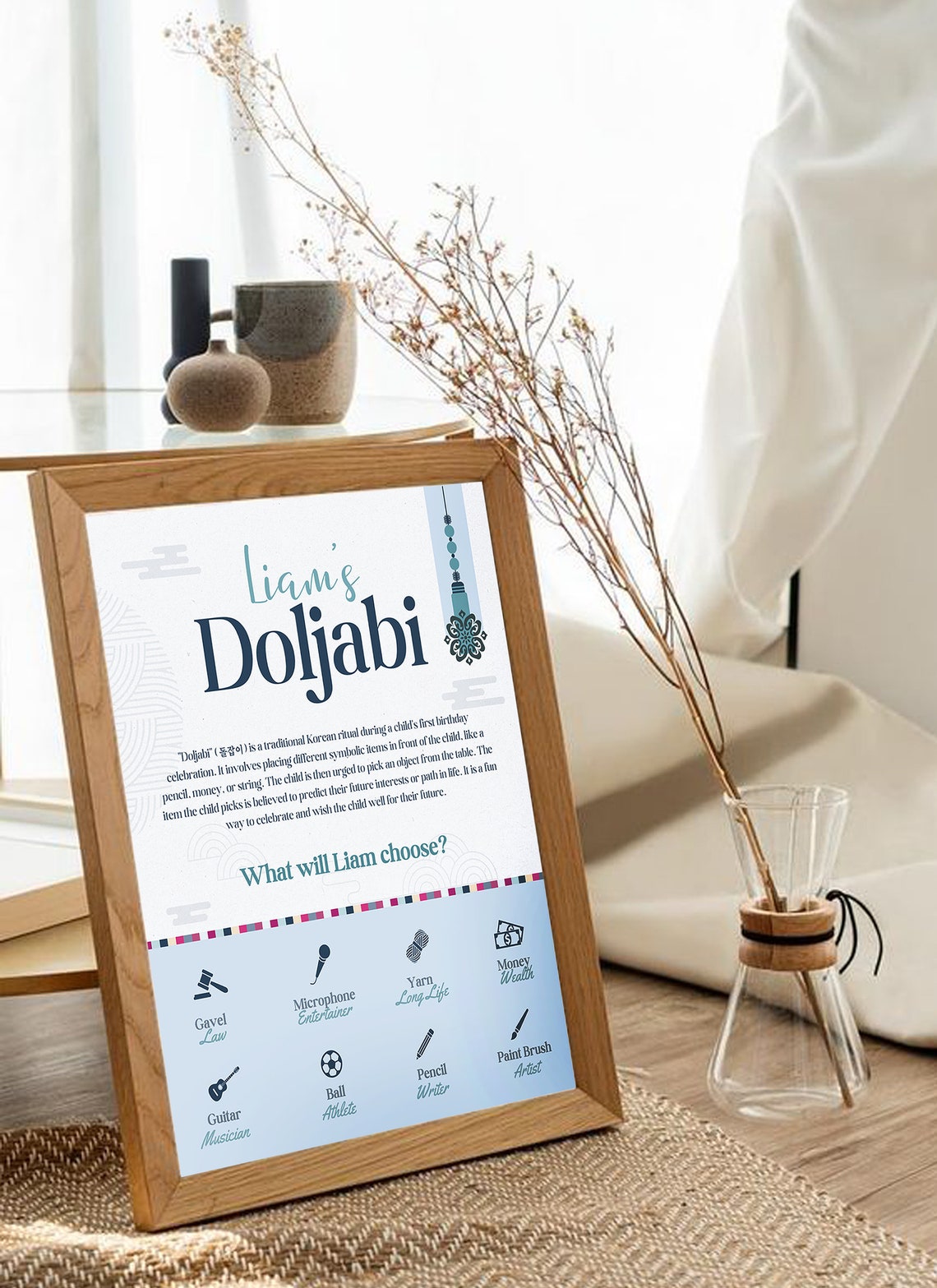 Blue Doljabi Board Set for Dohl Birthday Celebration, First Birthday ...