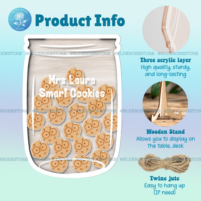 Personalized Teacher Cute Smart Cookie Reward Jar, Colorful Classroom ...