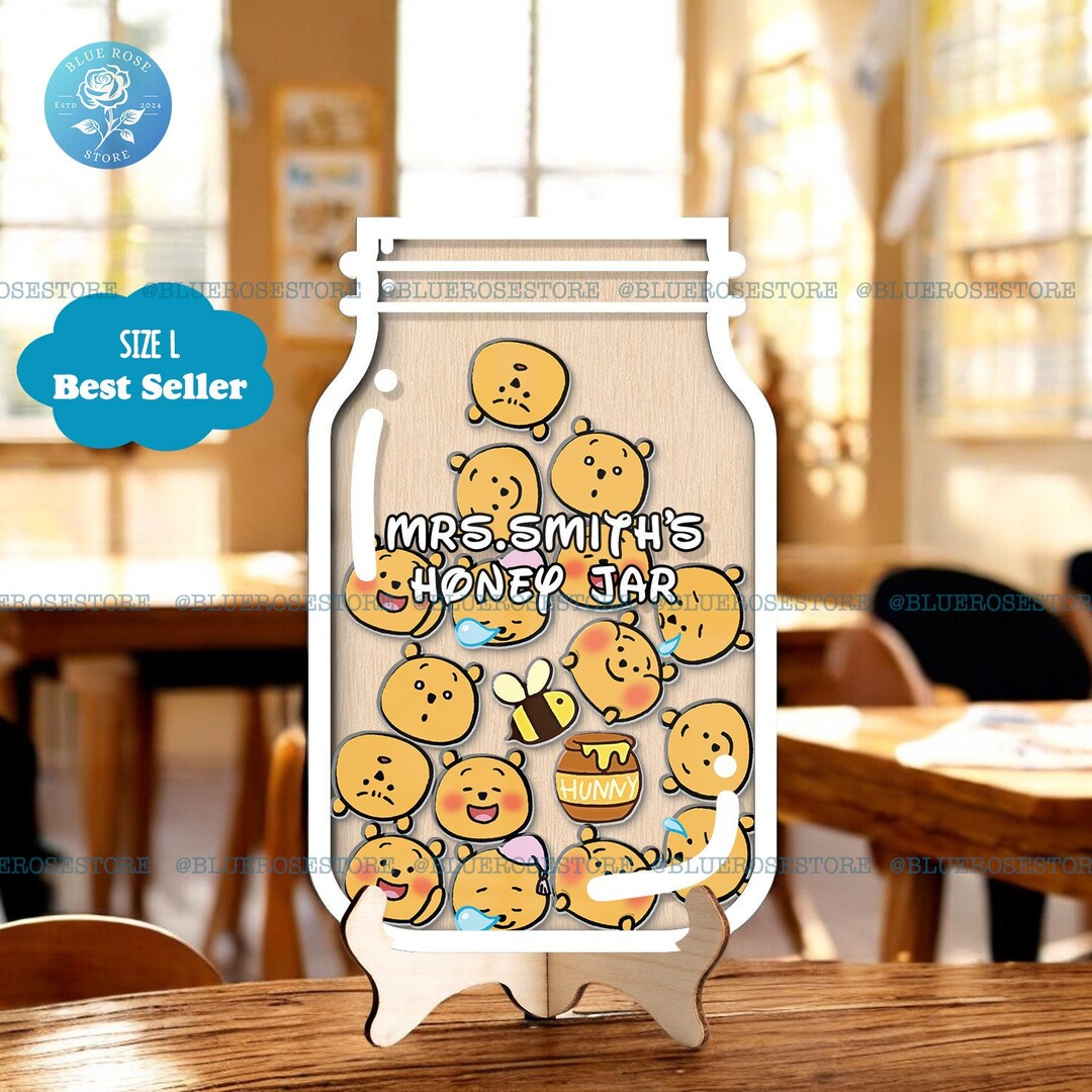 Personalized Disney Cute Winnie the Pooh Honey Reward Jar for Kids ...