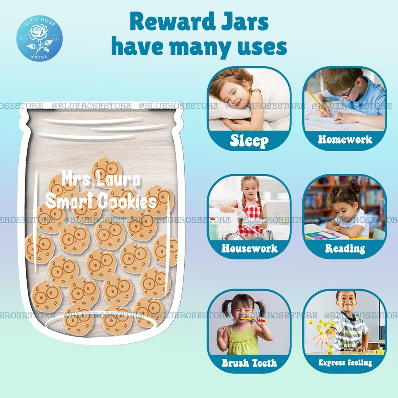 Personalized Teacher Cute Smart Cookie Reward Jar, Colorful Classroom ...