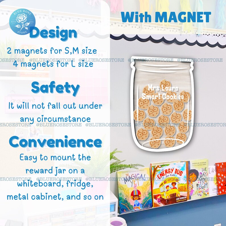 Personalized Teacher Cute Smart Cookie Reward Jar, Colorful Classroom ...