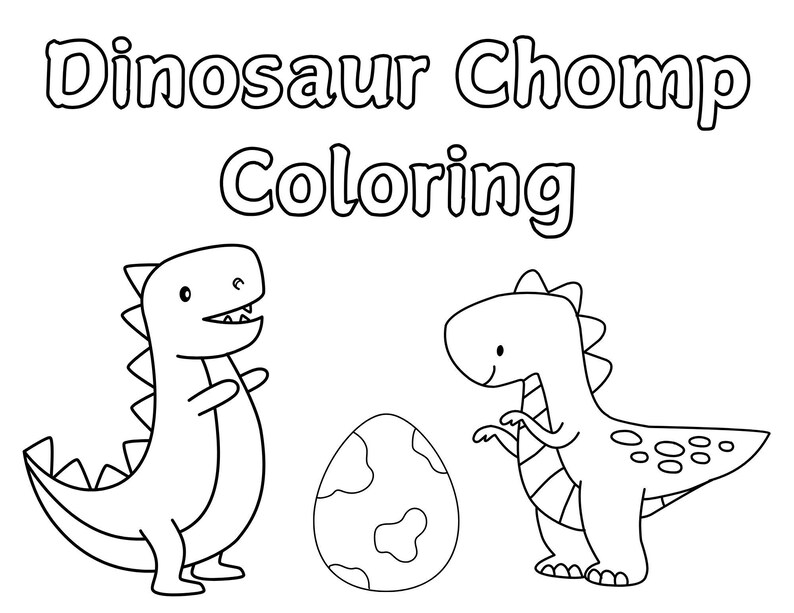 Dino Chomp Coloring - Etsy
