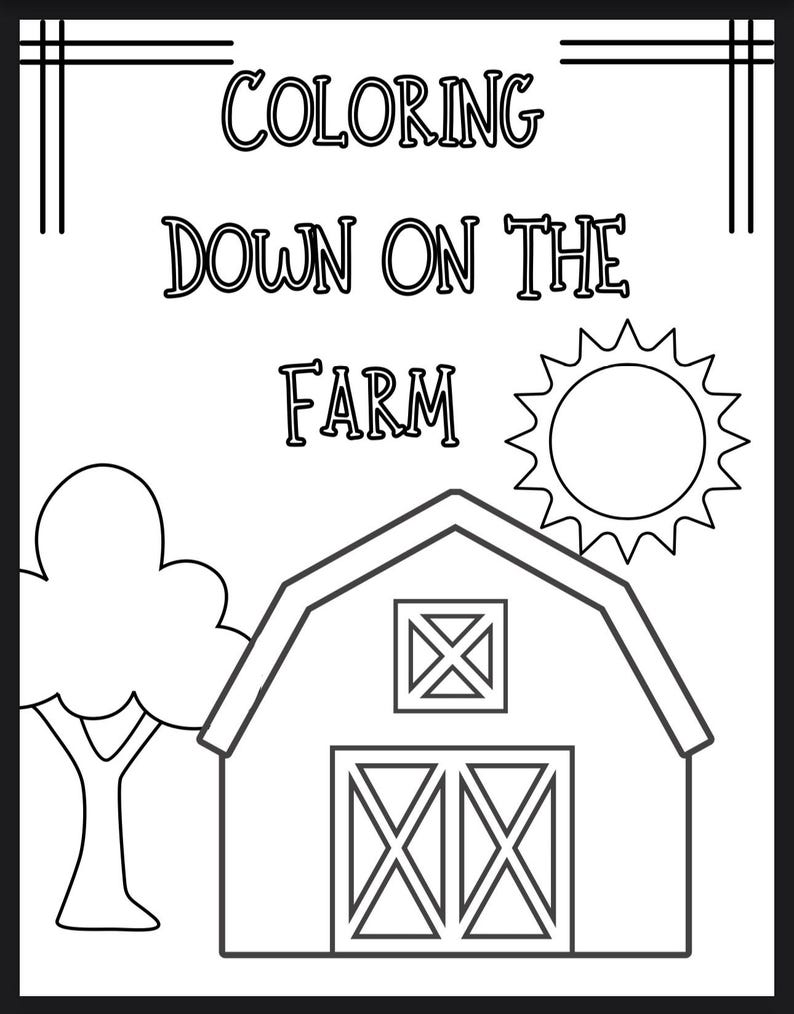 Coloring Down on the Farm - Etsy