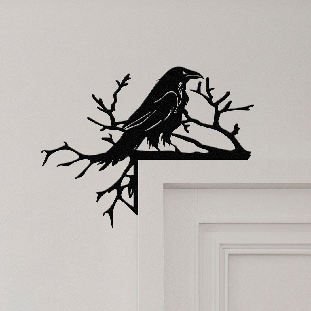 Crow Door Corner Sign, Crow Door Topper, Door Trim, Door Sitter ...