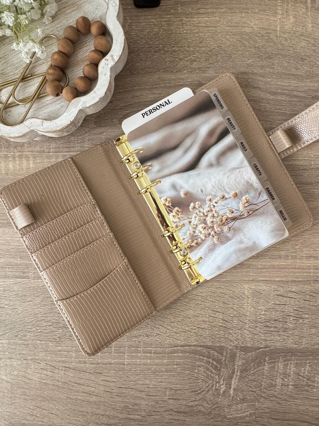 A6 Binder Inserts | Neutral Linen Cardstock Dashboard (double Sided) - Etsy