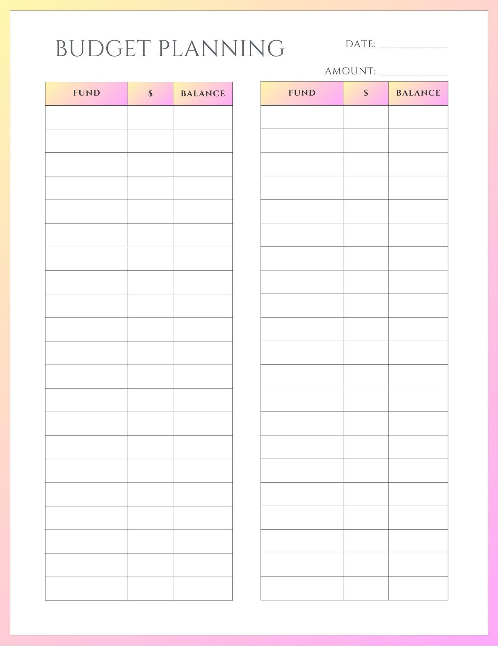 Printable Cash Stuffing Budget Planner: US Letter, A4, Big Happy ...