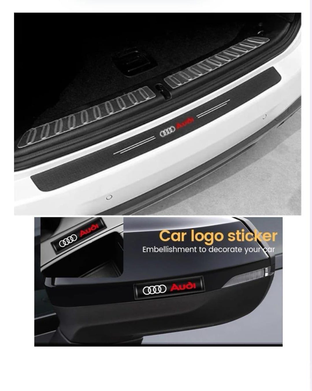 New AUDI Carbon Fibre Rear Trunk Boot Door Sill Protector Scruff Guard ...