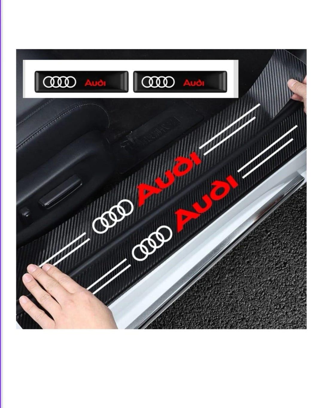 New AUDI 4 Carbon Fiber Door Sill Protector Scruff Guard Set 2 Audi ...