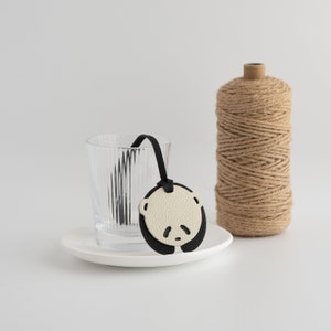 Adorable Leather Panda Bag Charm - Handcrafted Cute Panda Keychain for ...