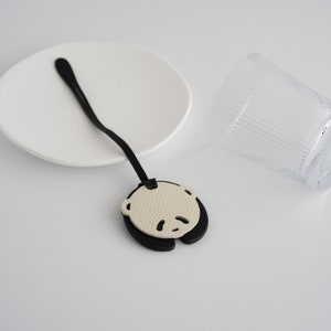 Adorable Leather Panda Bag Charm - Handcrafted Cute Panda Keychain for ...