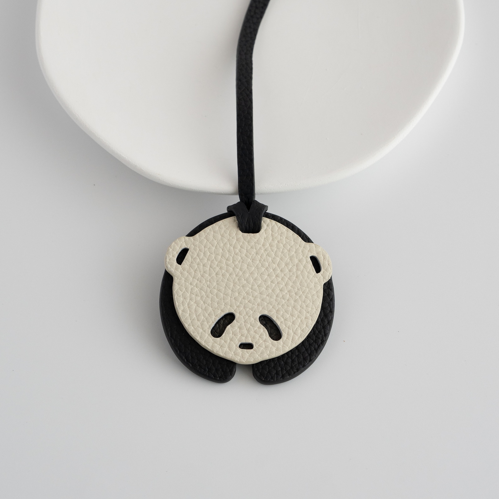 Adorable Leather Panda Bag Charm Handcrafted Cute Panda Keychain for ...