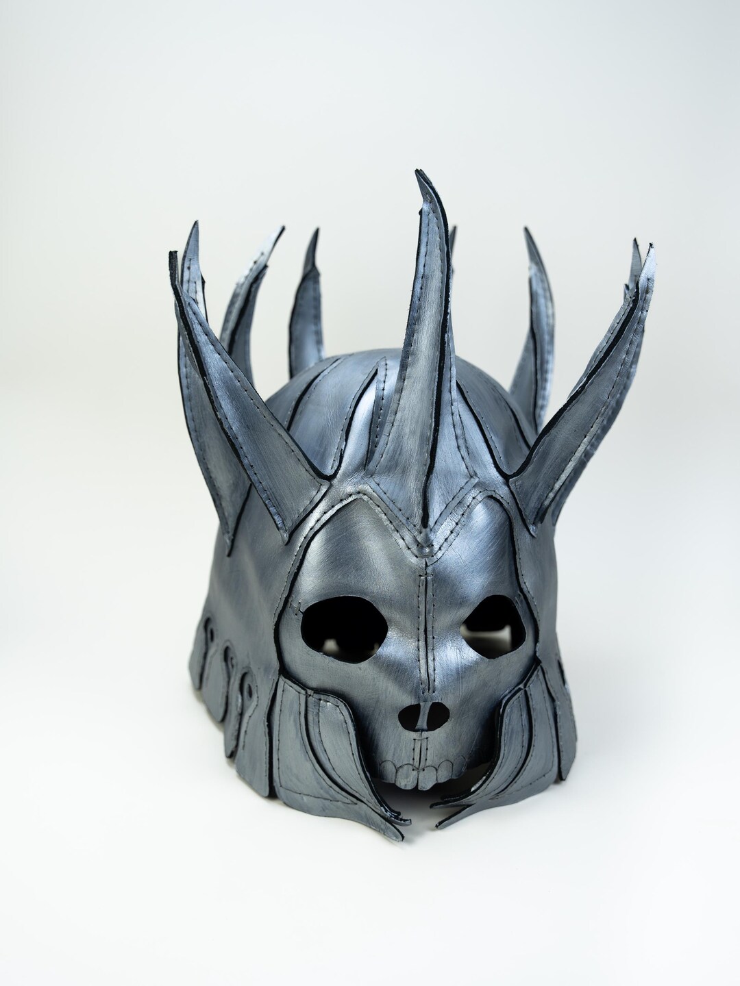 Handmade Leather Skull Helmet: Gothic LARP Armor, Halloween Mask - Etsy