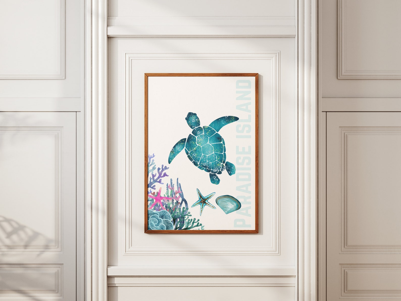 Beachy Wall Art Coastal Granddaughter Aesthetic Blue Teal Sea Shell ...