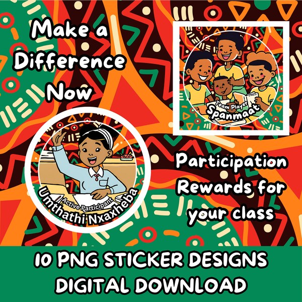 Behaviour Reward Sticker Design, Multilanguage African Representation ...