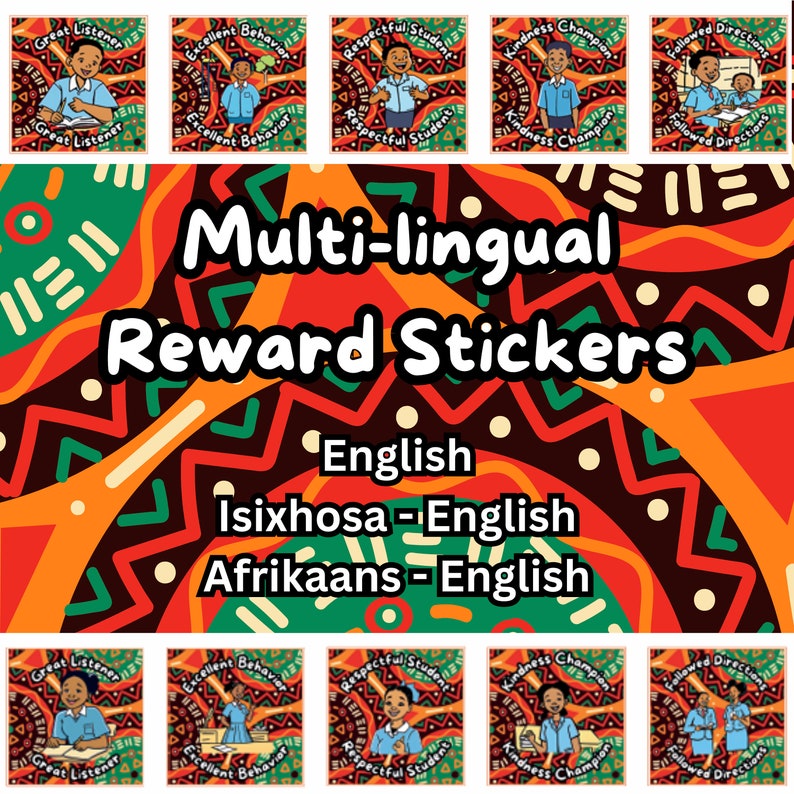 Behaviour Reward Sticker Design, Multilanguage African Representation ...