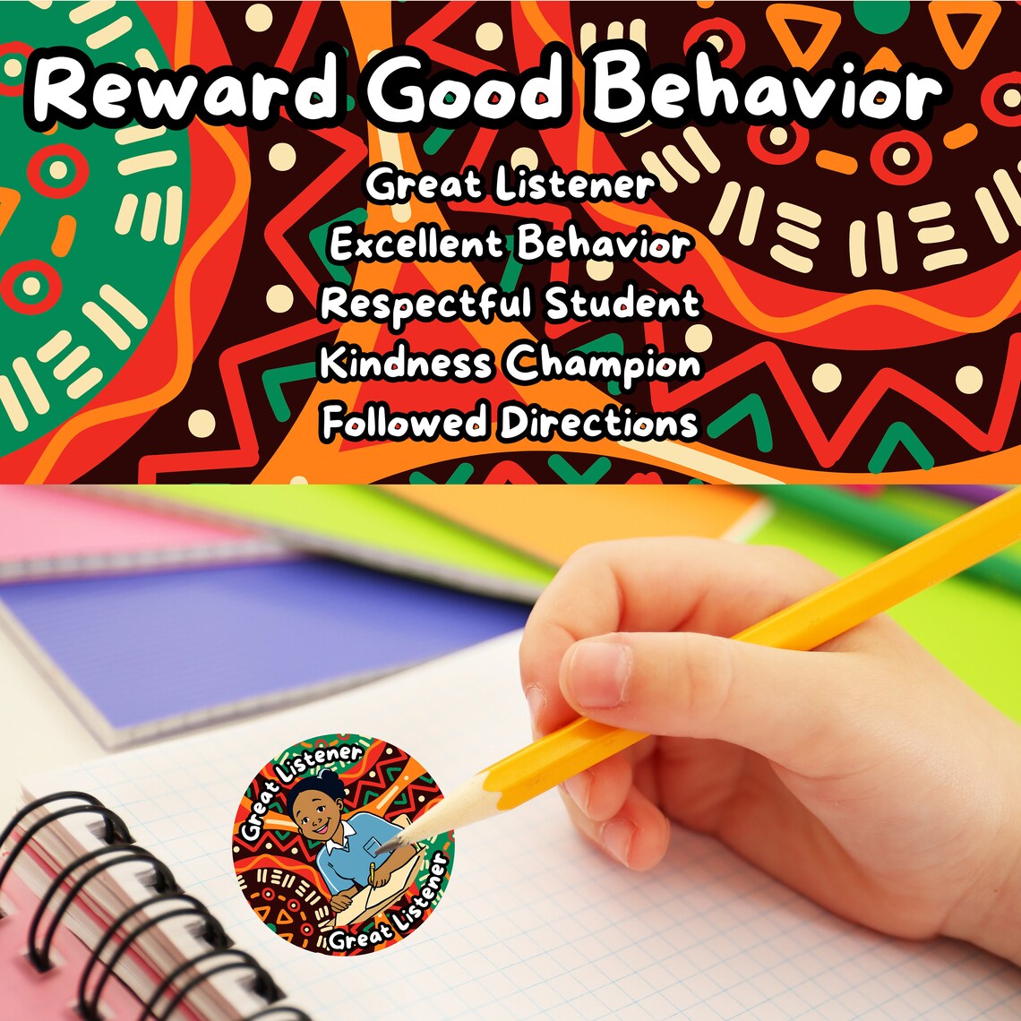 Behaviour Reward Sticker Design, Multilanguage African Representation ...