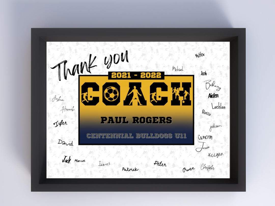 Personalized Coach Thank You Gift | Team Signature Poster | Custom ...