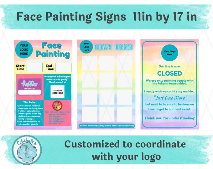 Customizable Face Painting Signage - Etsy