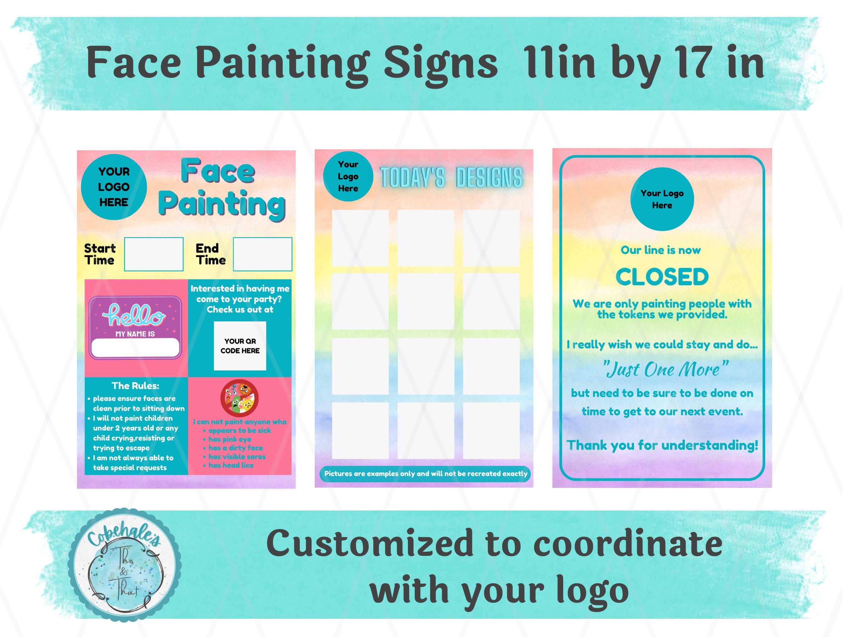 Customizable Face Painting Signage - Etsy