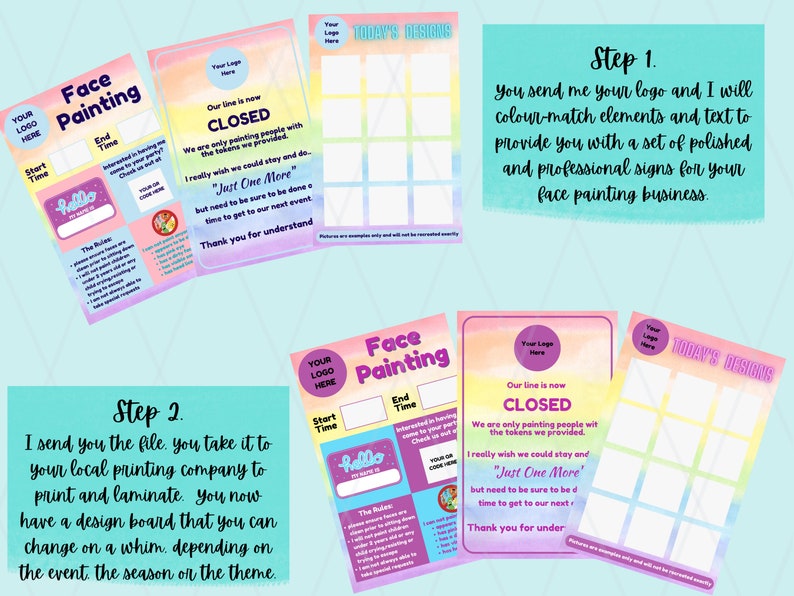 Customizable Face Painting Signage - Etsy