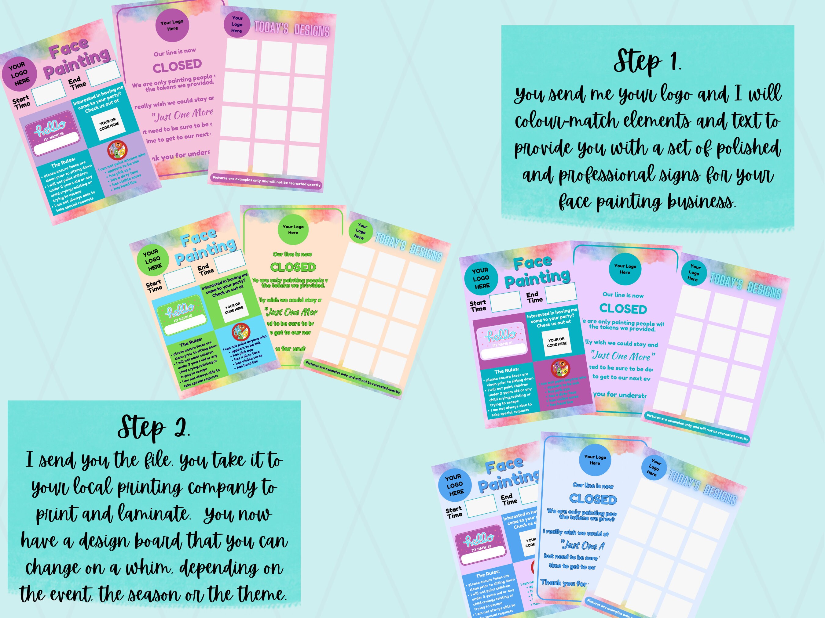 Customizable Face Painting Signage - Etsy