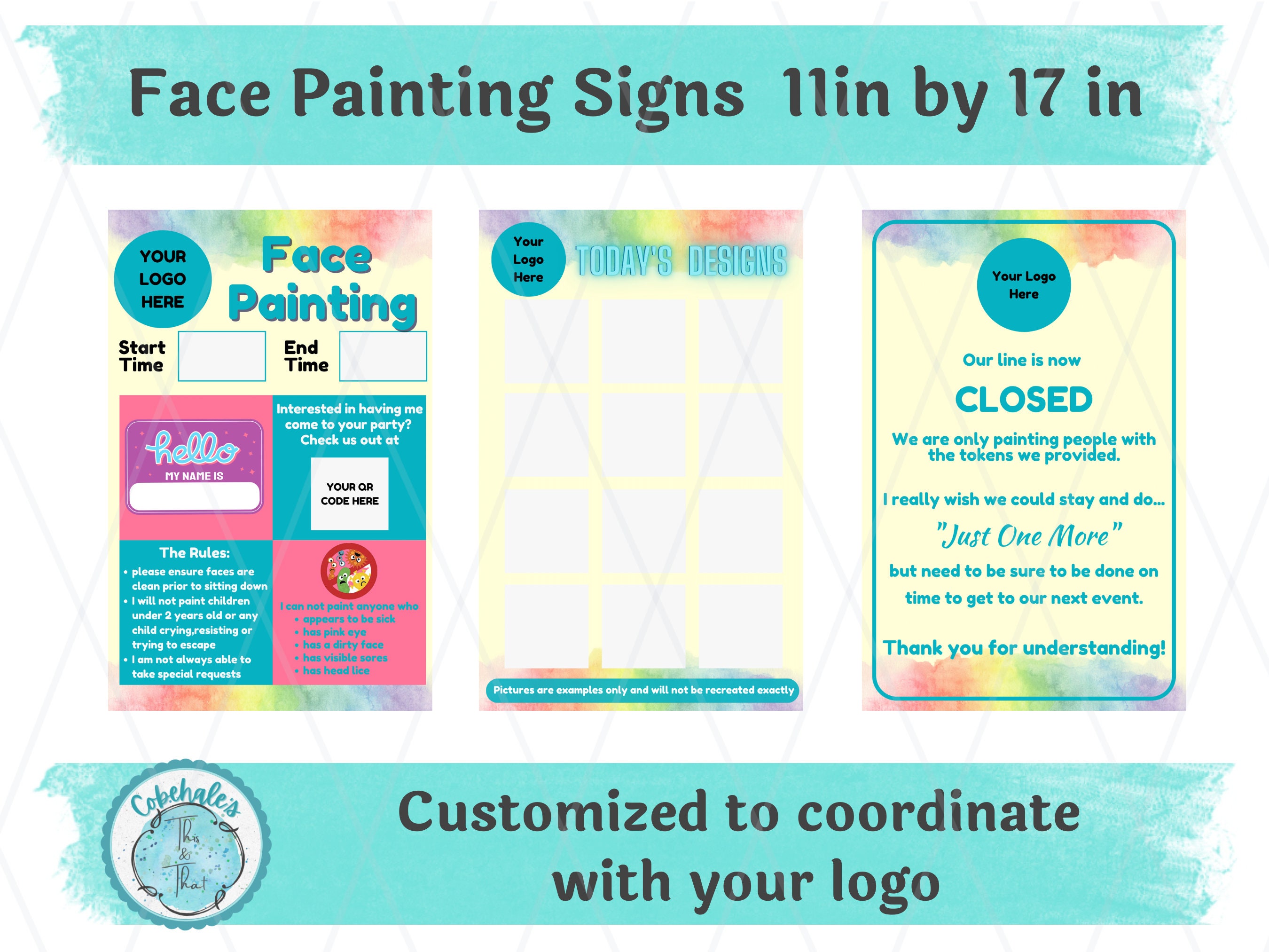 Customizable Face Painting Signage - Etsy