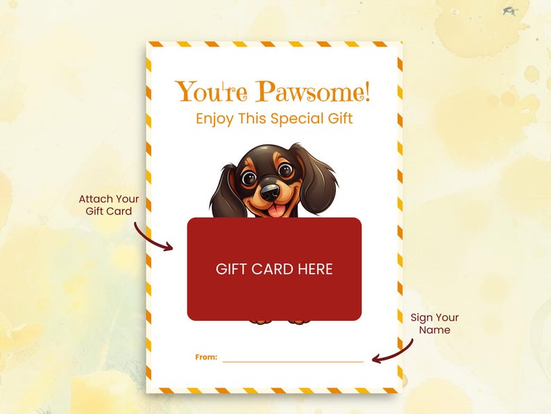 Printable Veterinarian Gift Card Holder Idea for Vet Thank You Card Dog ...