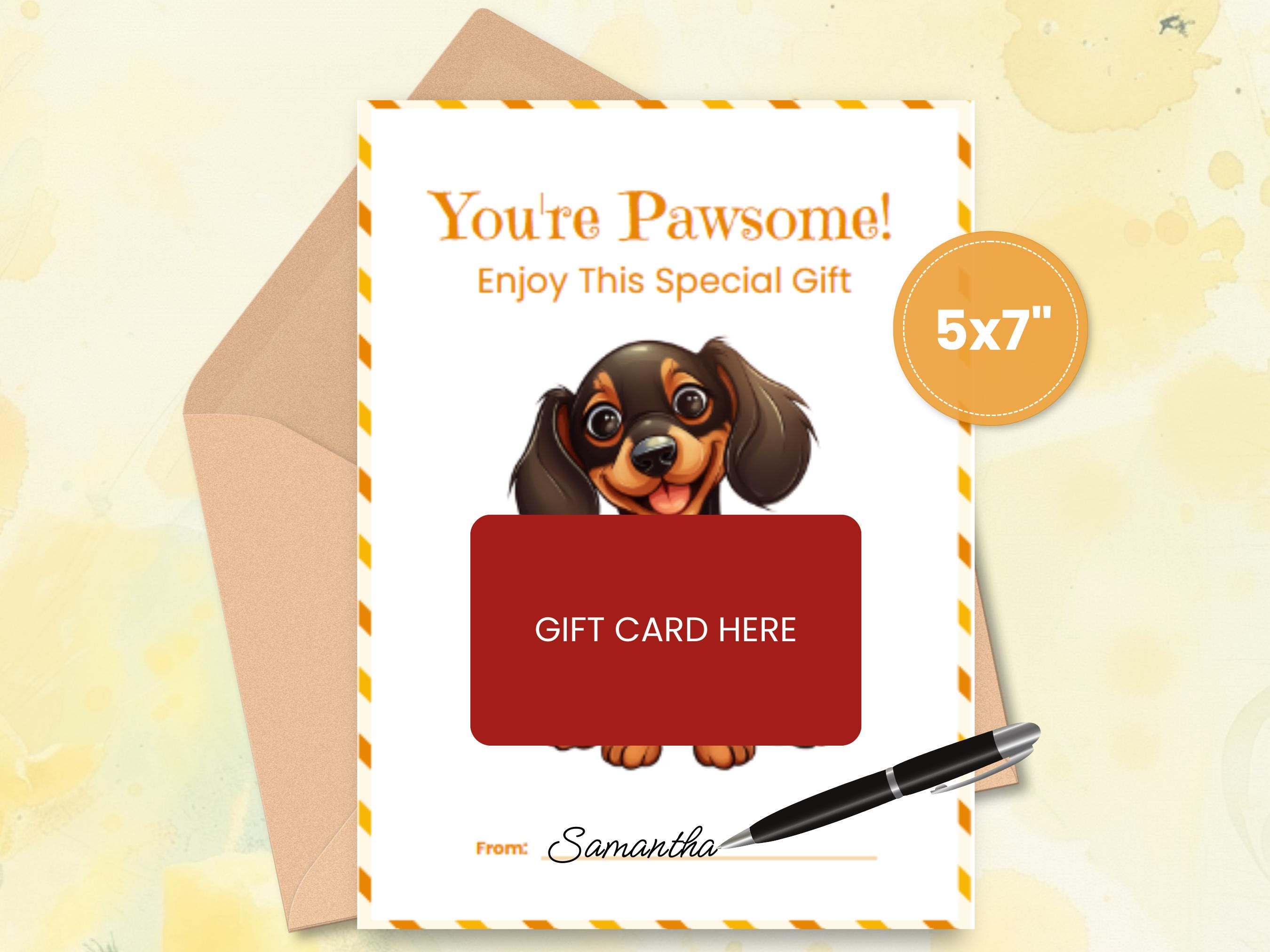 Printable Veterinarian Gift Card Holder Idea for Vet Thank You Card Dog ...