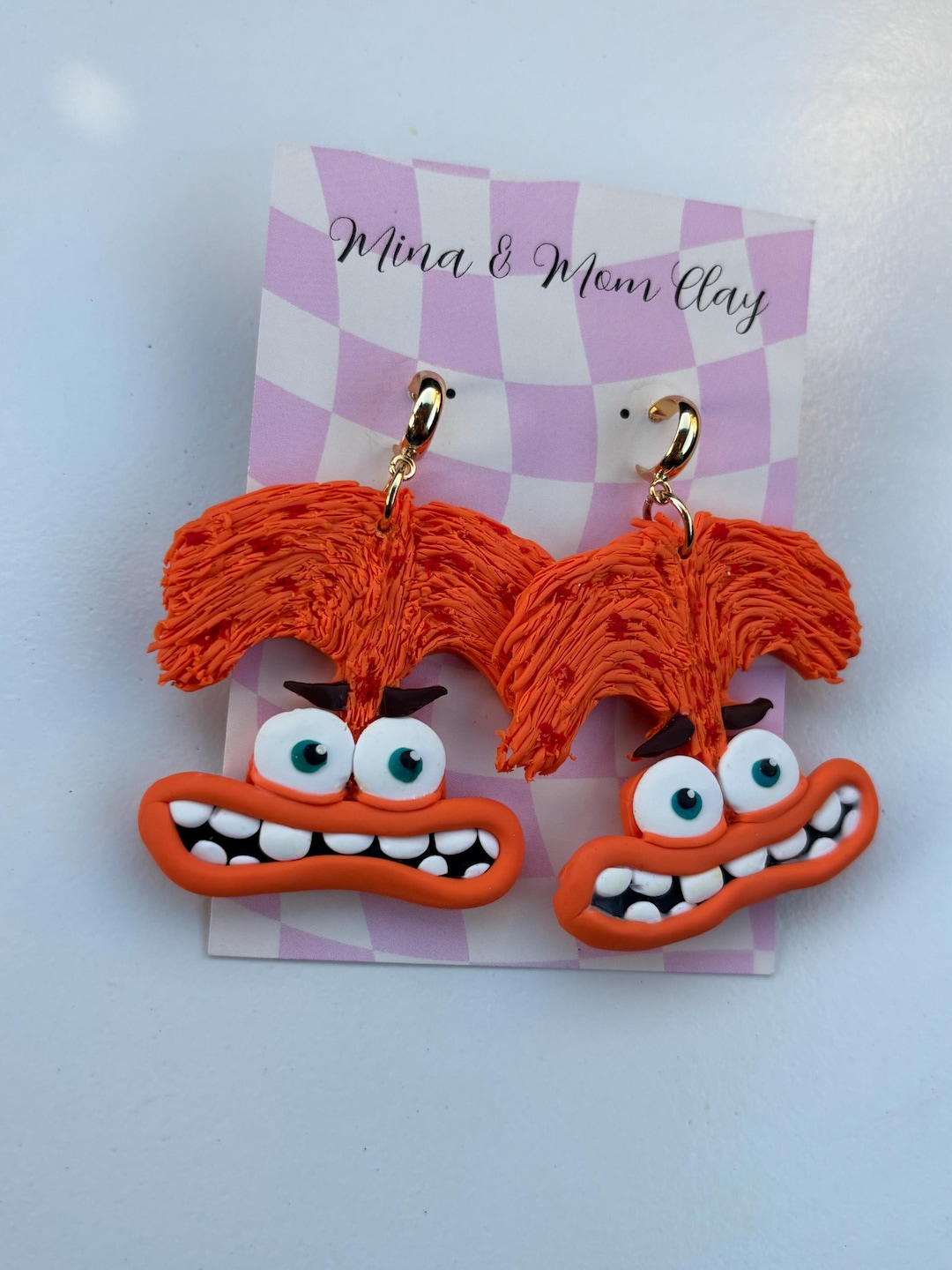 Inside Out 2 "anxiety" Polymer Clay Earrings - Etsy