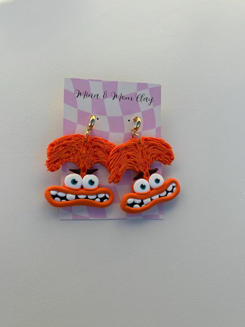 Inside Out 2 "anxiety" Polymer Clay Earrings - Etsy