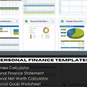 Personal Finance Excel Templates (instant Download)- Inclusions: 9 ...