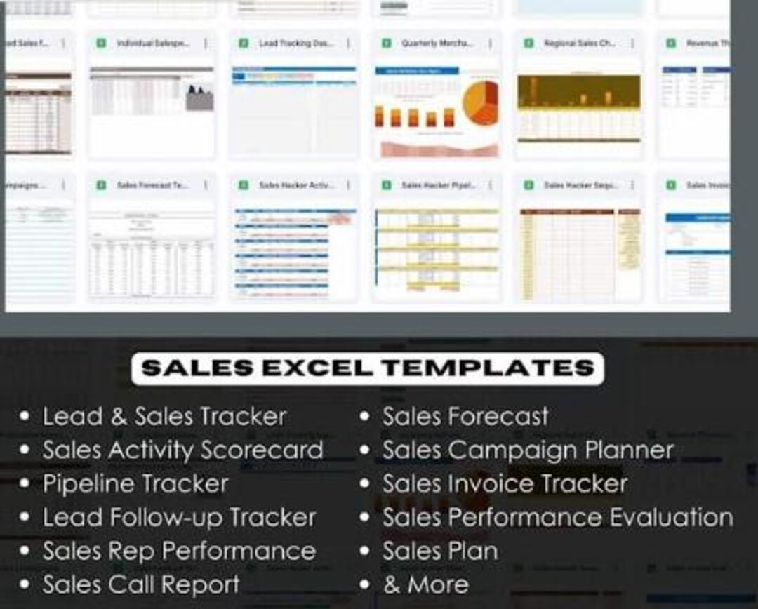 Sales Management Excel Templates- Instant Download (inclusions: 33 ...