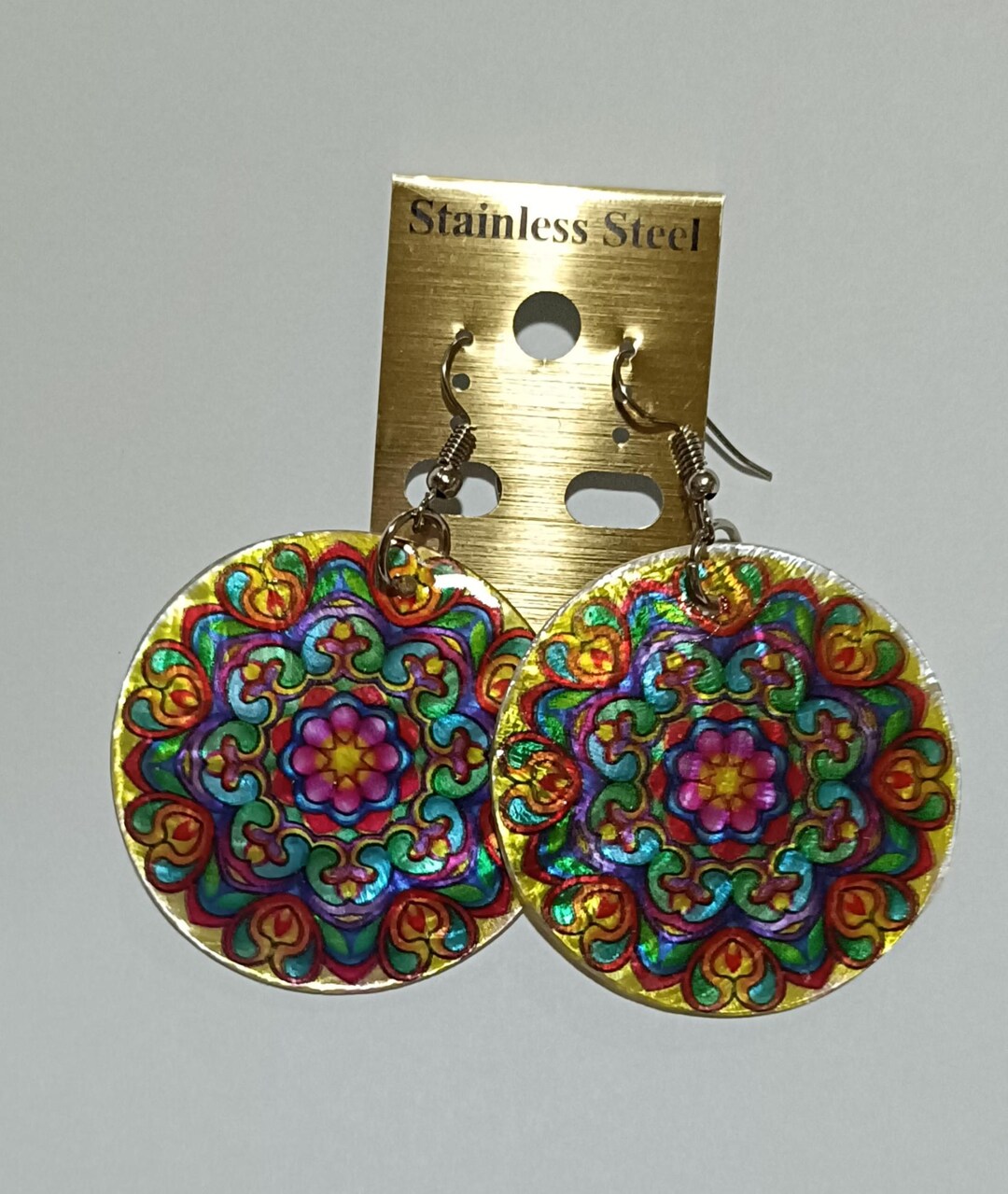 Painted Capiz Shell Earrings From the Philippines - Etsy