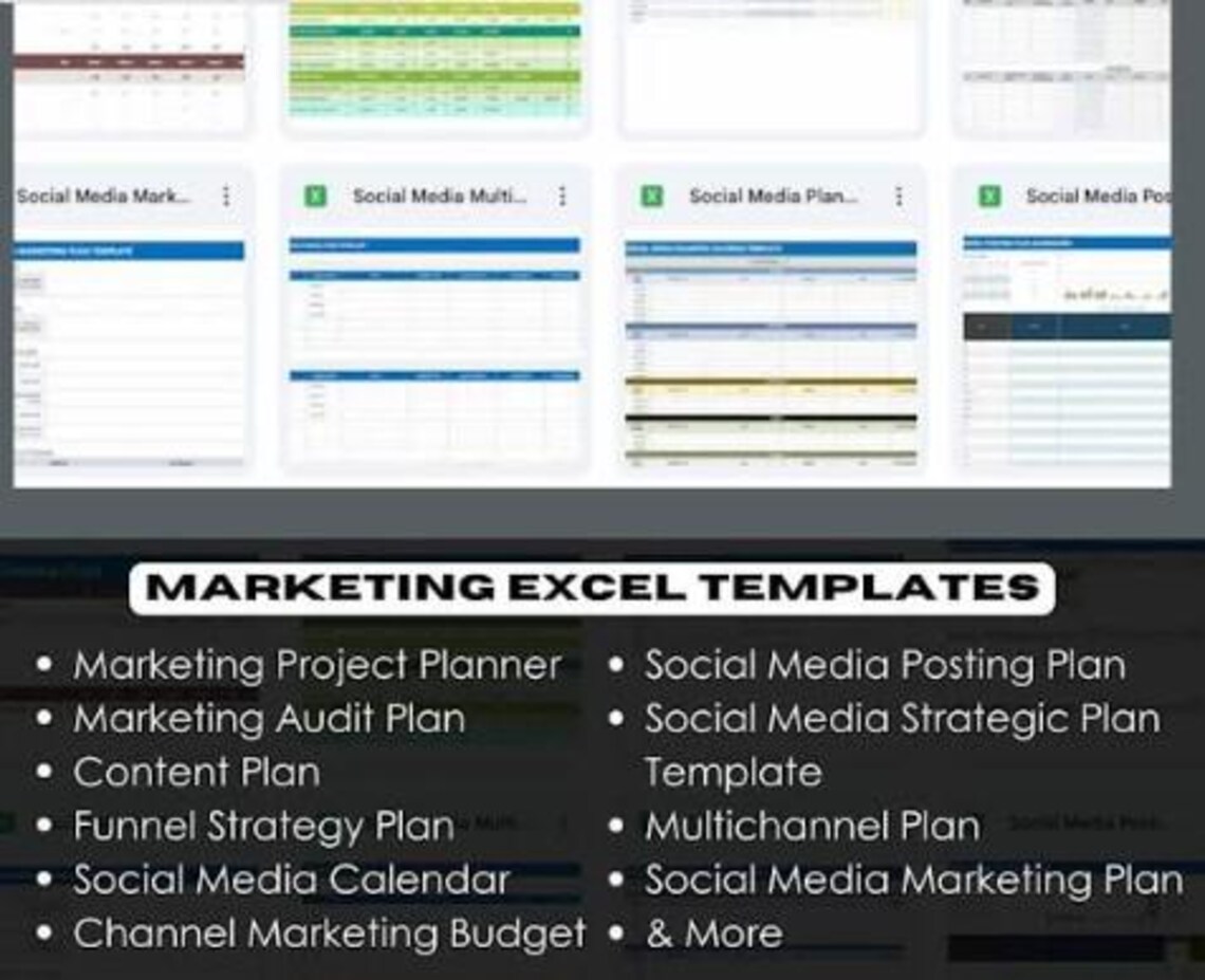 Marketing Management Templates- Instant Download (11 Excel Templates ...