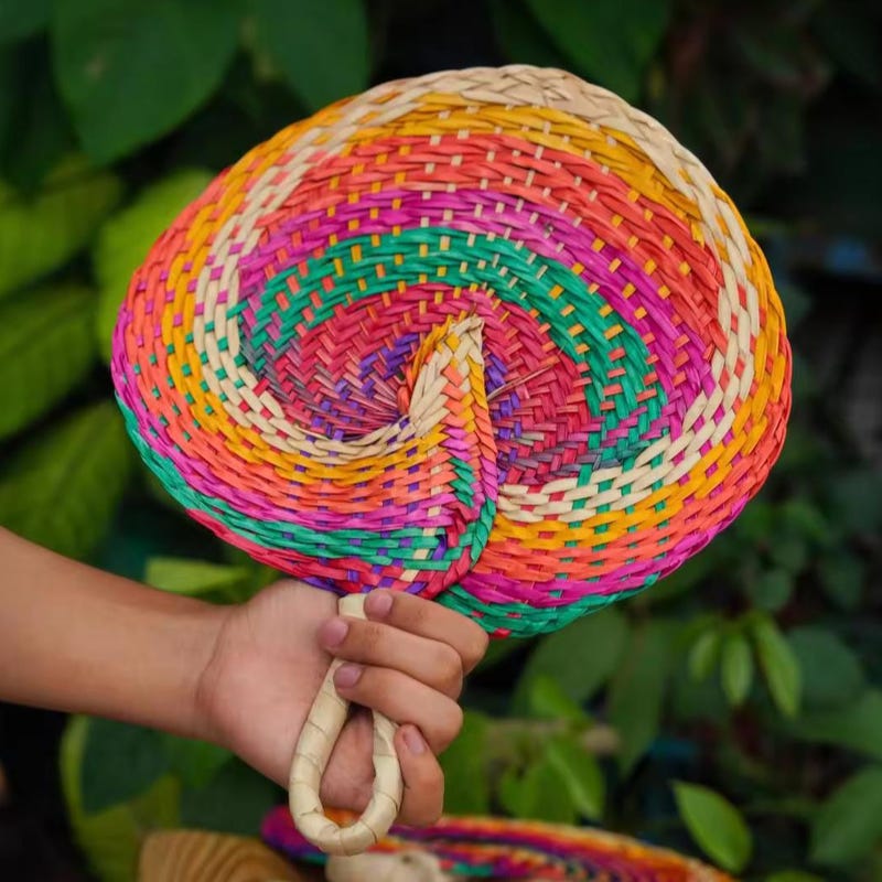 Palm Leaf Hand Fans - Etsy