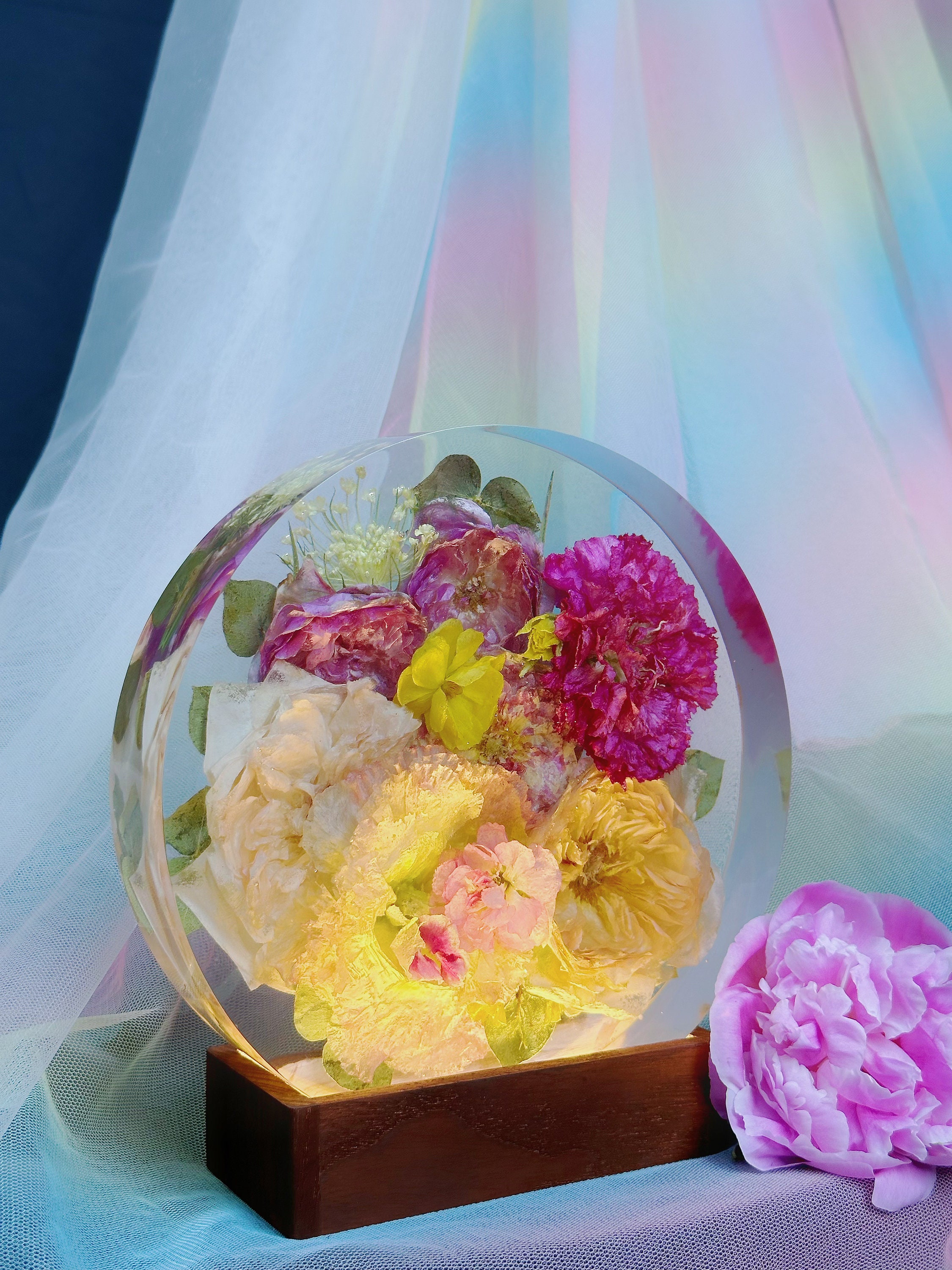 Resin Flower Lamps Creative Night Lights Resin Gifts - Etsy