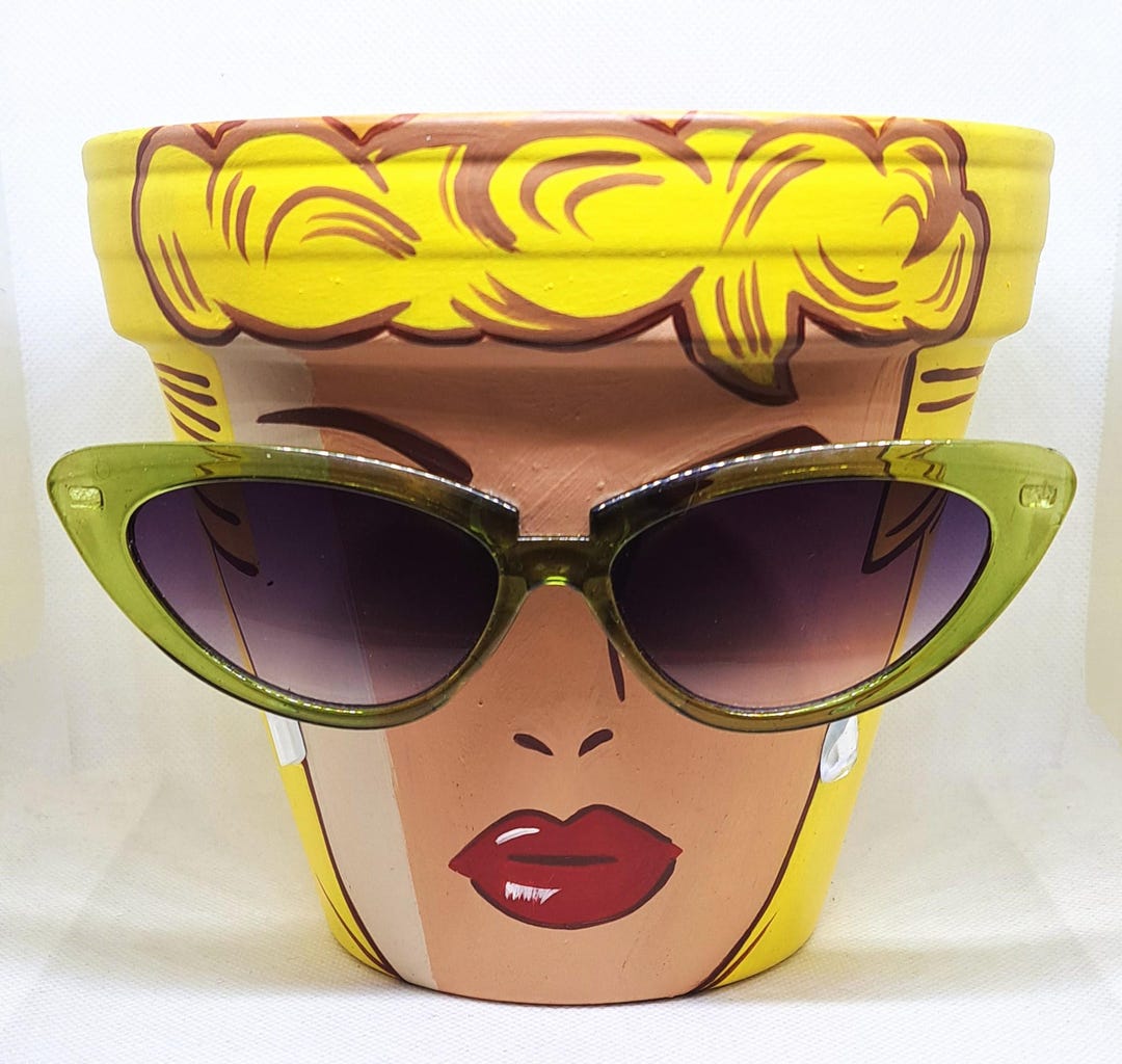 Classic Barbie - Barbie - Hand-painted 6" Terracotta Planter - Flower ...