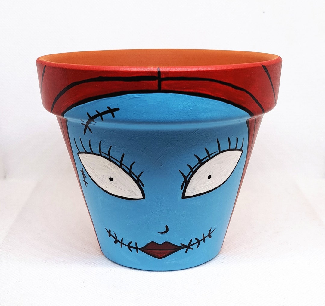 The Nightmare Before Christmas Sally Pot Hand-painted 4 Terracotta ...