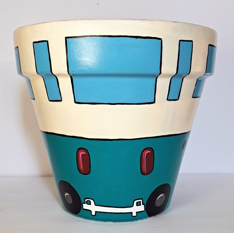 Volkswagen Planter VW Bus Pot, Hand-painted 8 Terracotta Planter Indoor ...