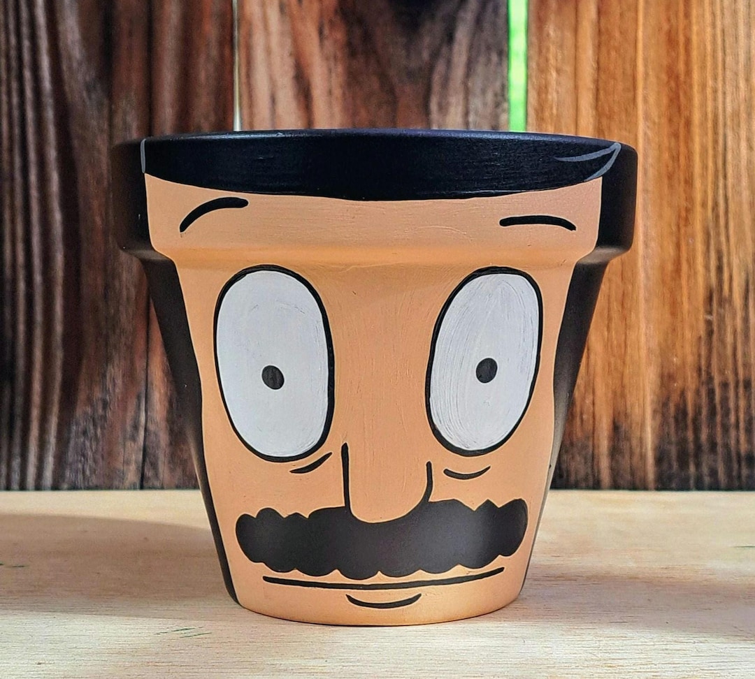 Burger Dad Pot - Colorful Pottery - Hand-painted Planter - Painted ...
