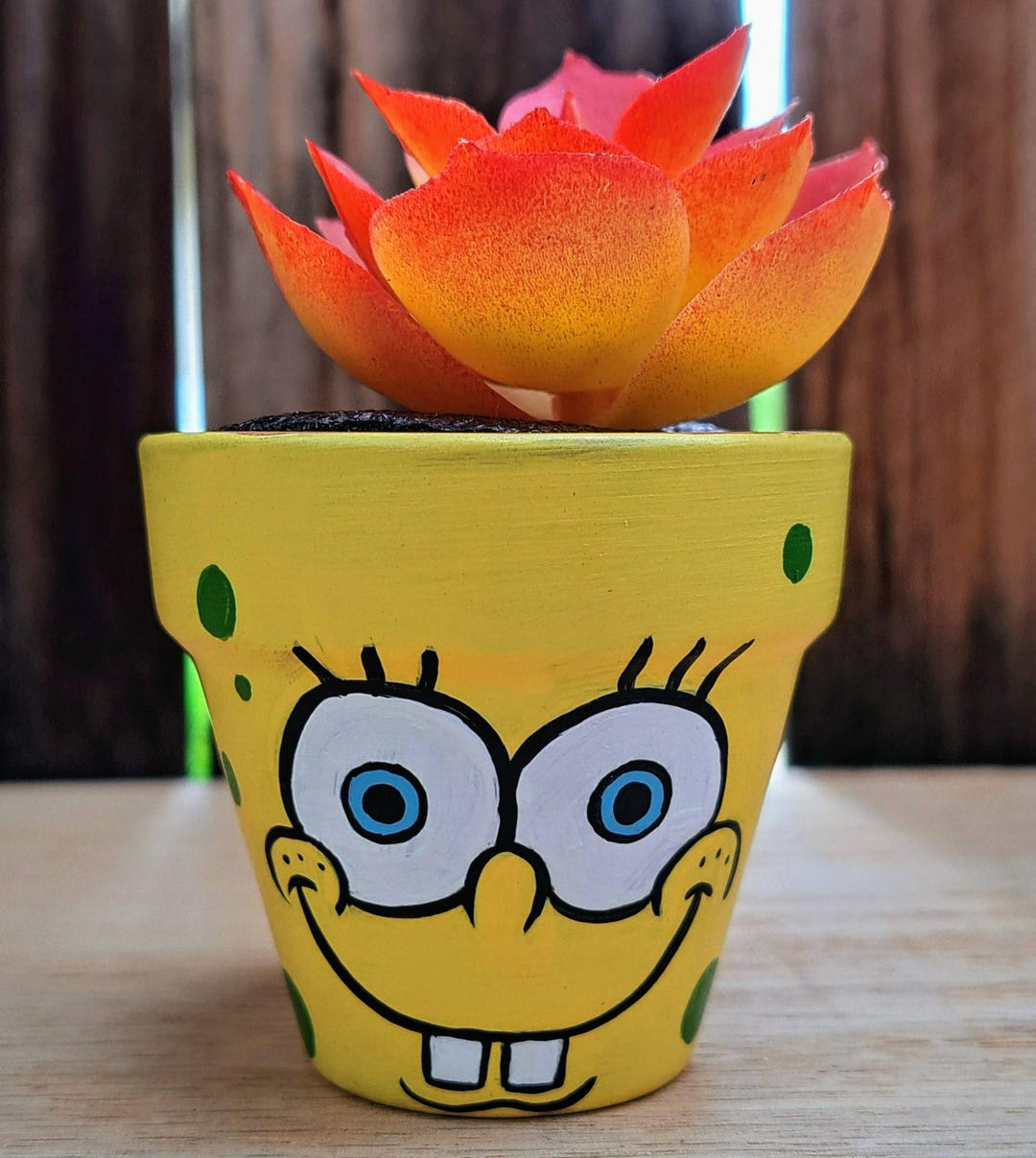 Spongebob - Spongebob Pot - Spongebob Planter - Hand-painted 2 ...