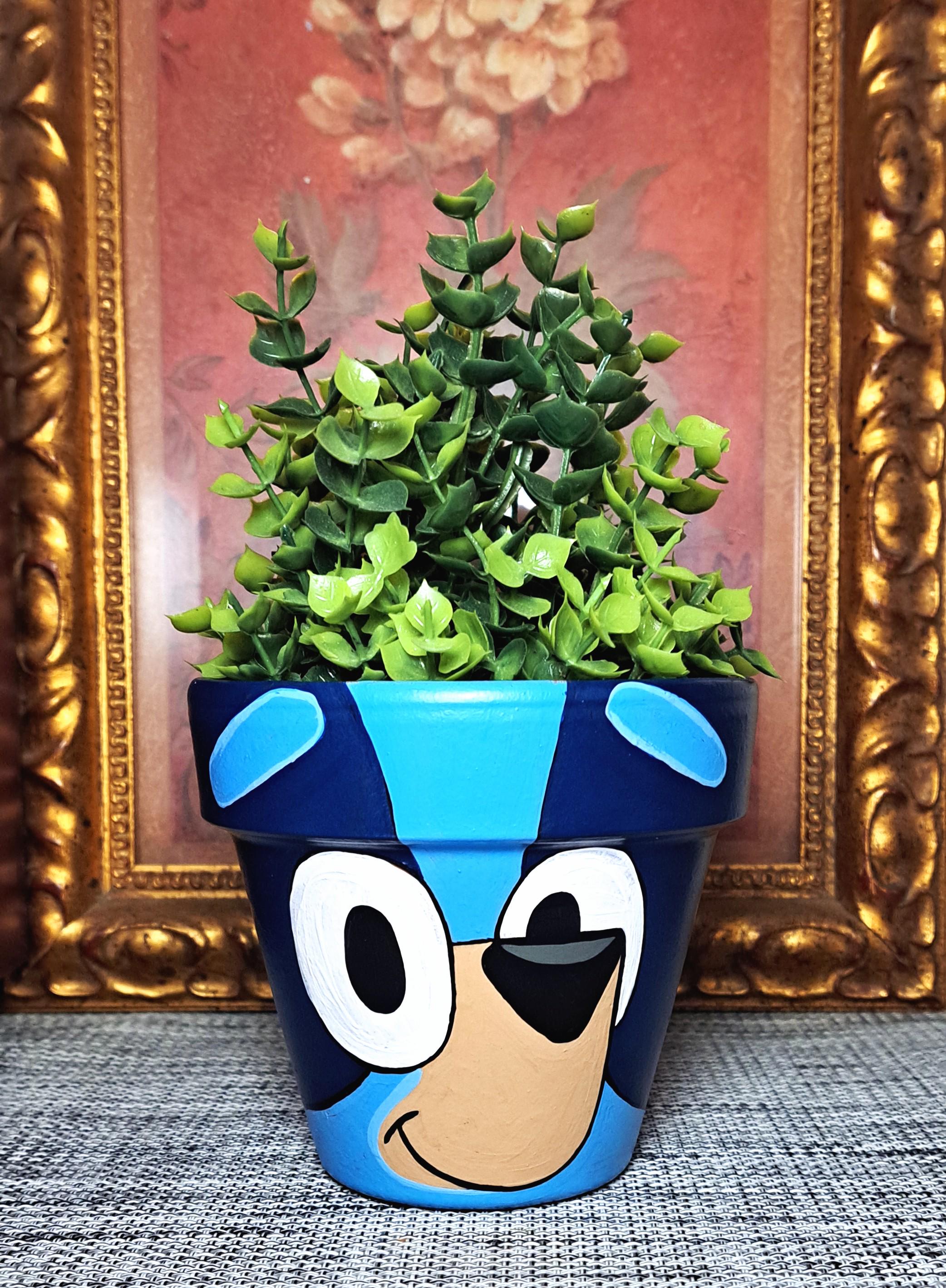 Bluey Bluey Planter Bluey Pot Hand-painted 4 Terracotta Planter Small ...